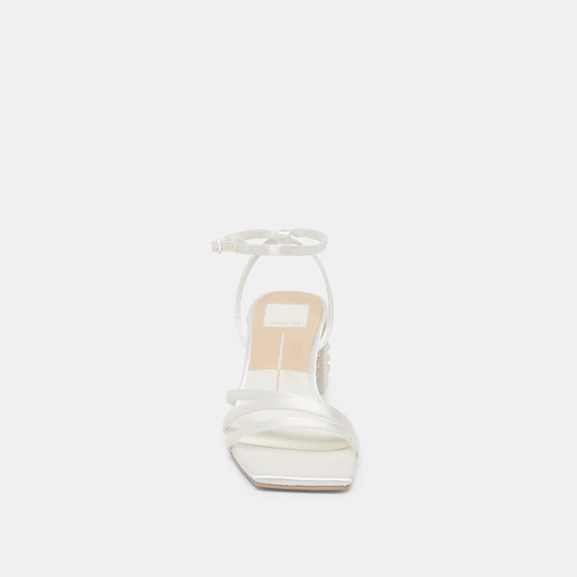 YSABEL PEARL HEELS TRUE WHITE SATIN – Dolce Vita