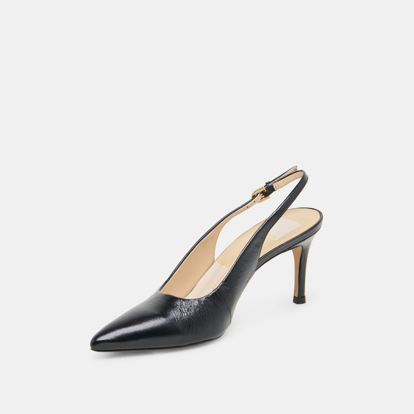 ELASI HEELS BLACK LEATHER – Dolce Vita