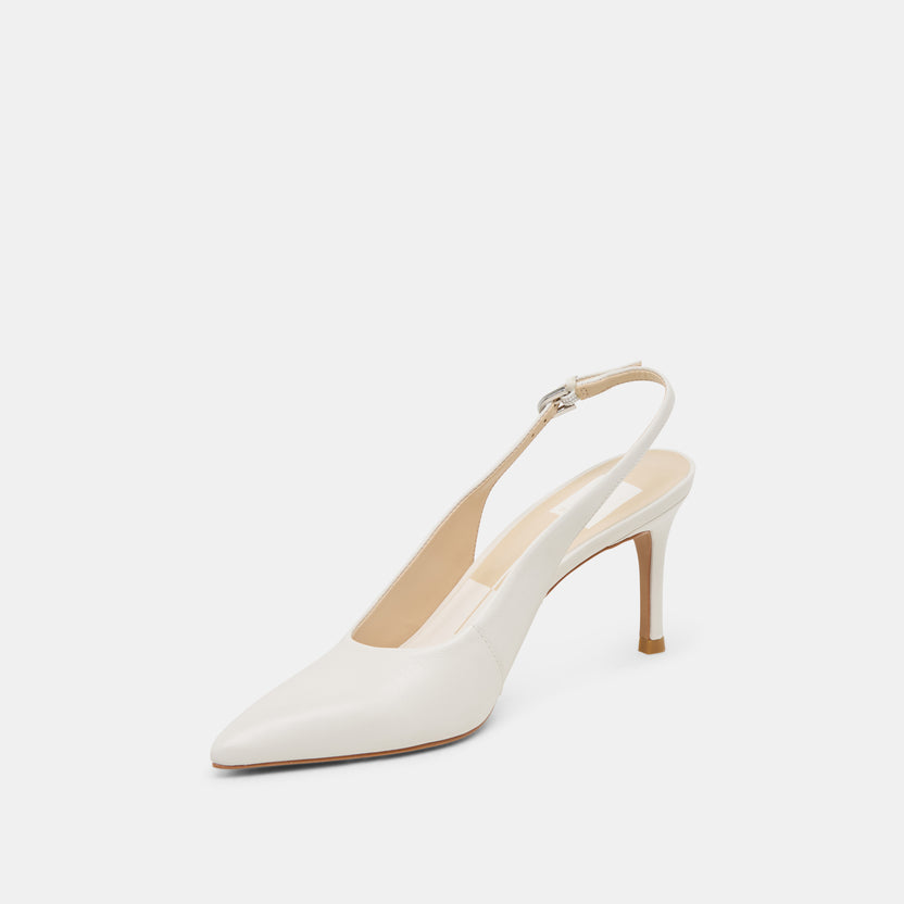 ELASI HEELS WHITE LEATHER – Dolce Vita