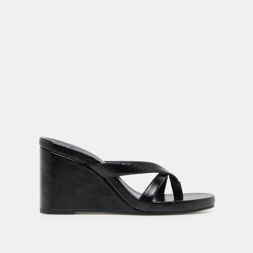 Helan Black Leather Wedges | Dolce Vita