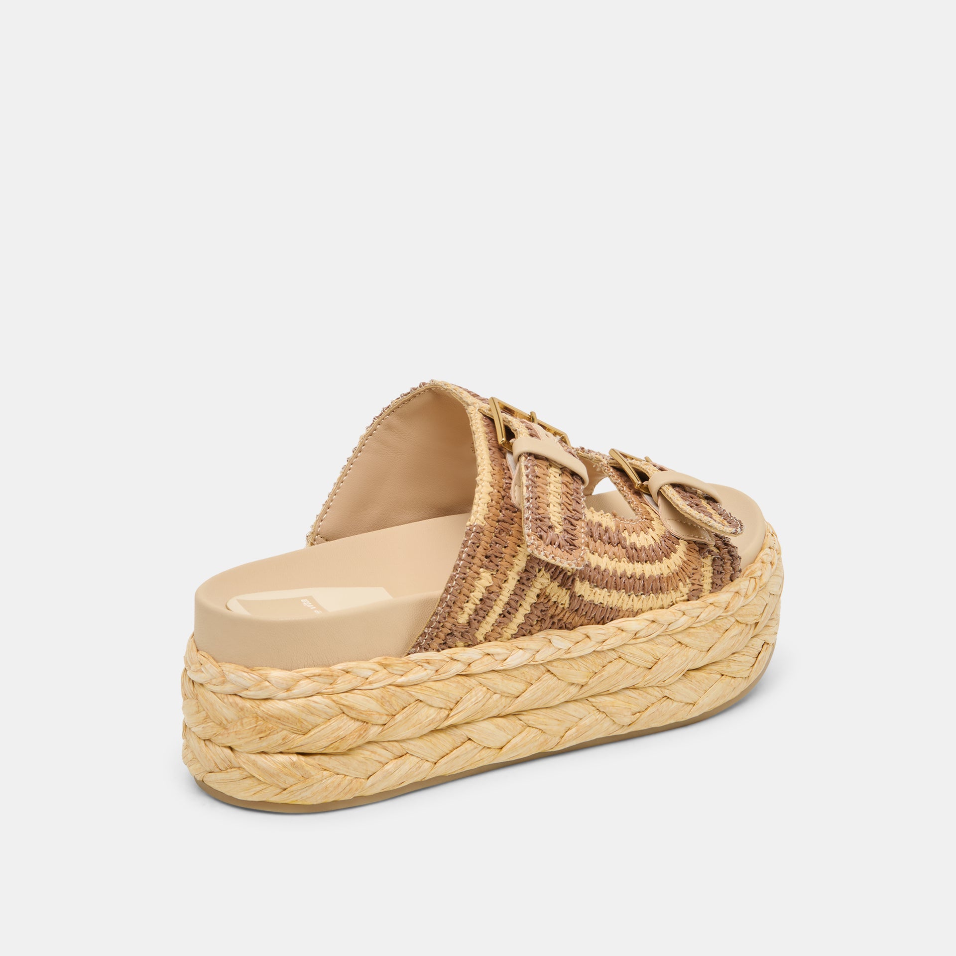 Falyn Brown Natural Woven Raffia Sandals | Dolce Vita