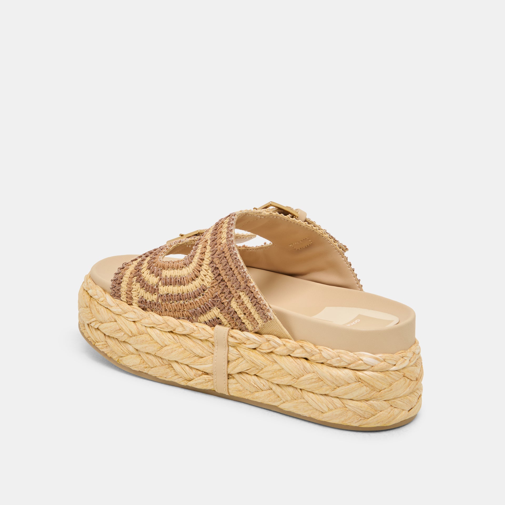 Falyn Brown Natural Woven Raffia Sandals | Dolce Vita