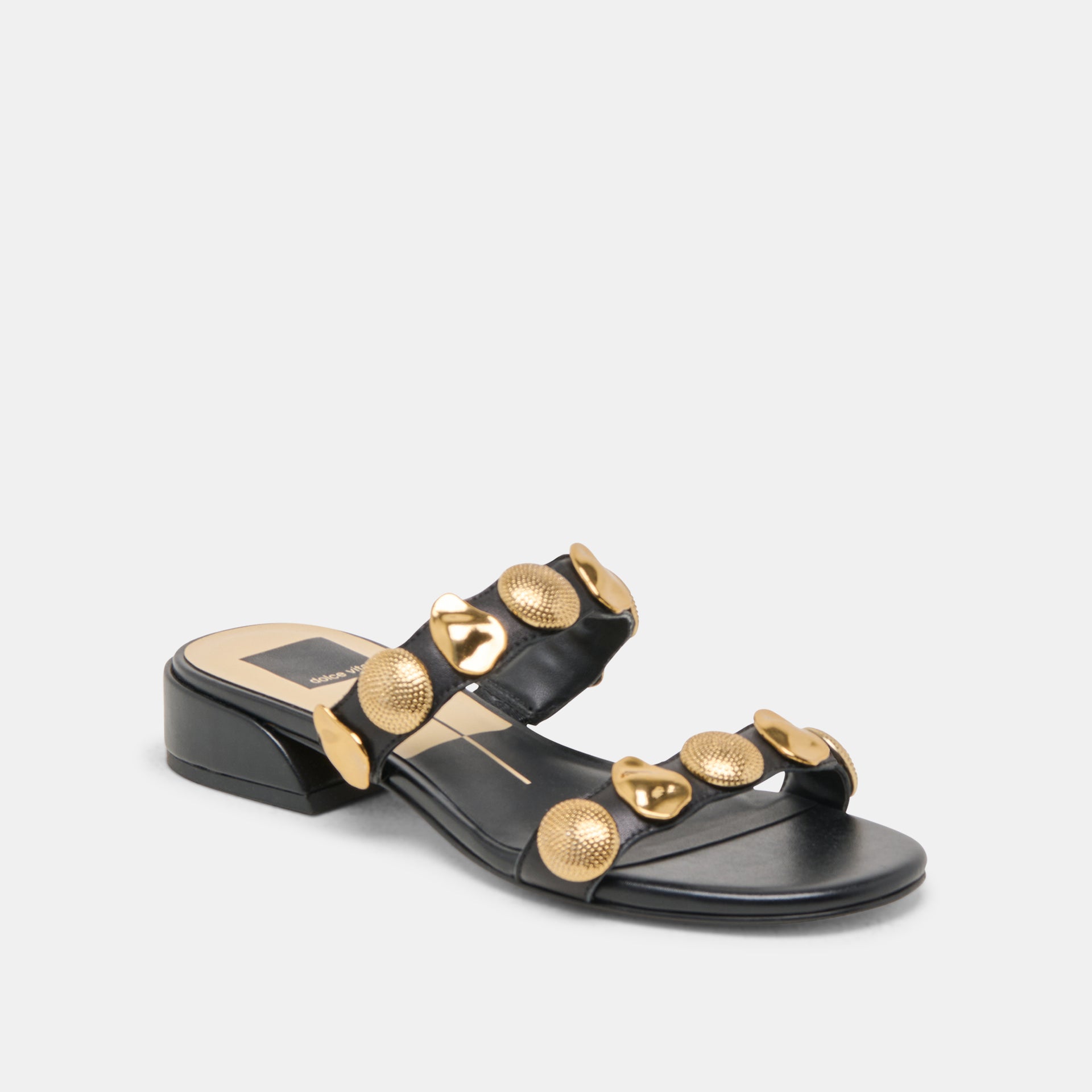 Farrow Black Leather Sandals | Dolce Vita