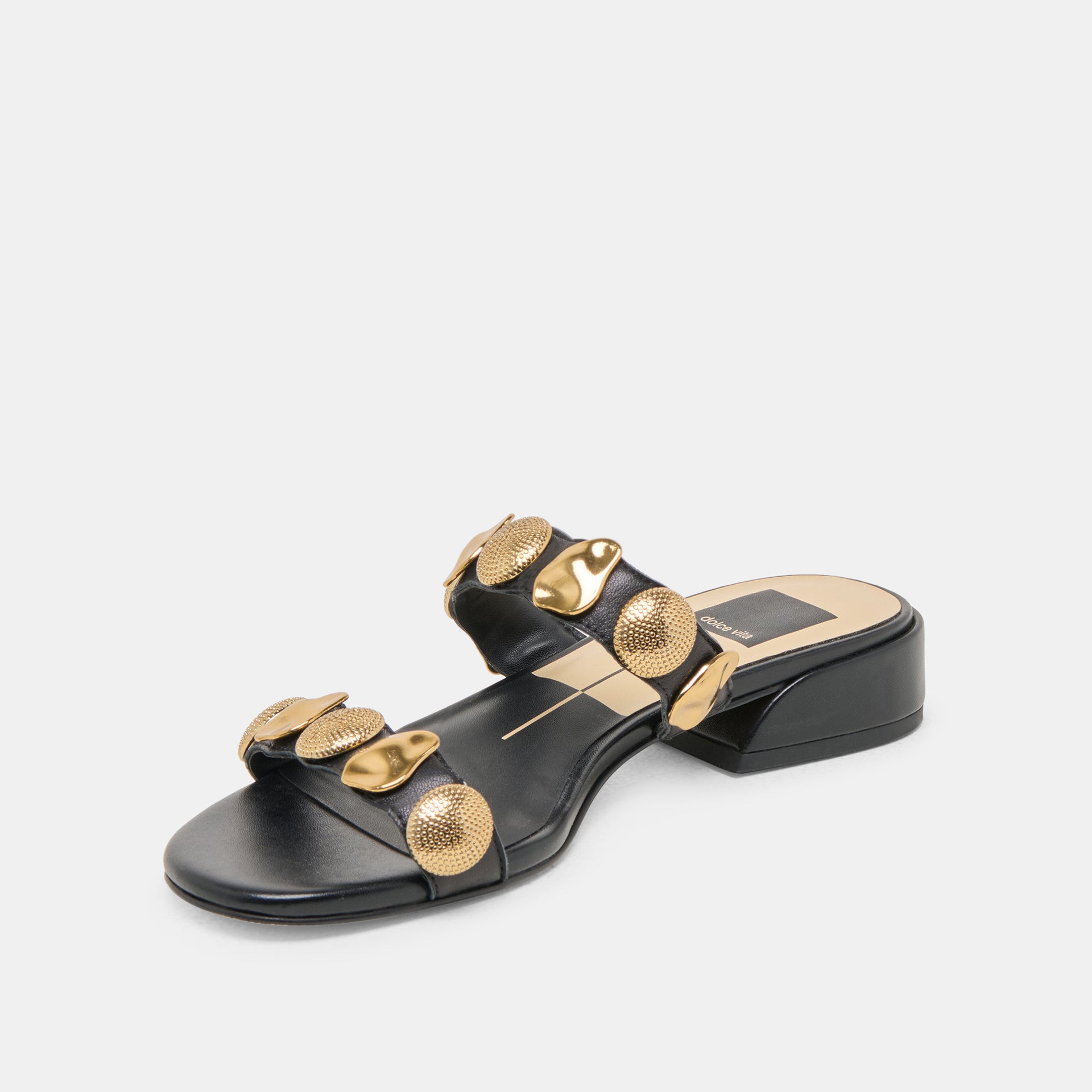 Farrow Black Leather Sandals | Dolce Vita
