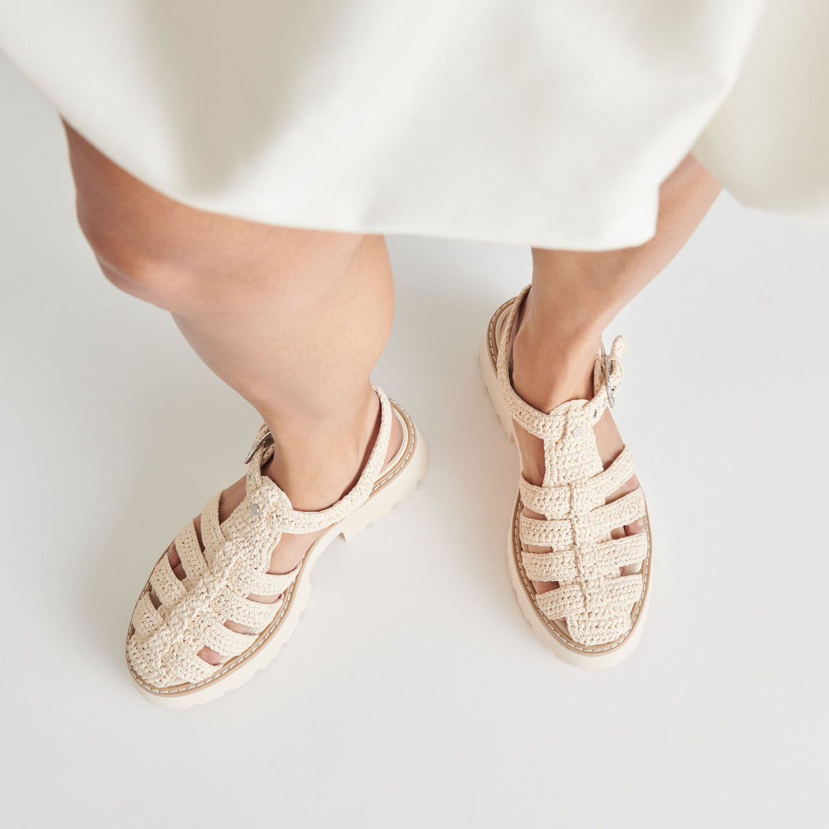 LASLY SANDALS OATMEAL KNIT – Dolce Vita