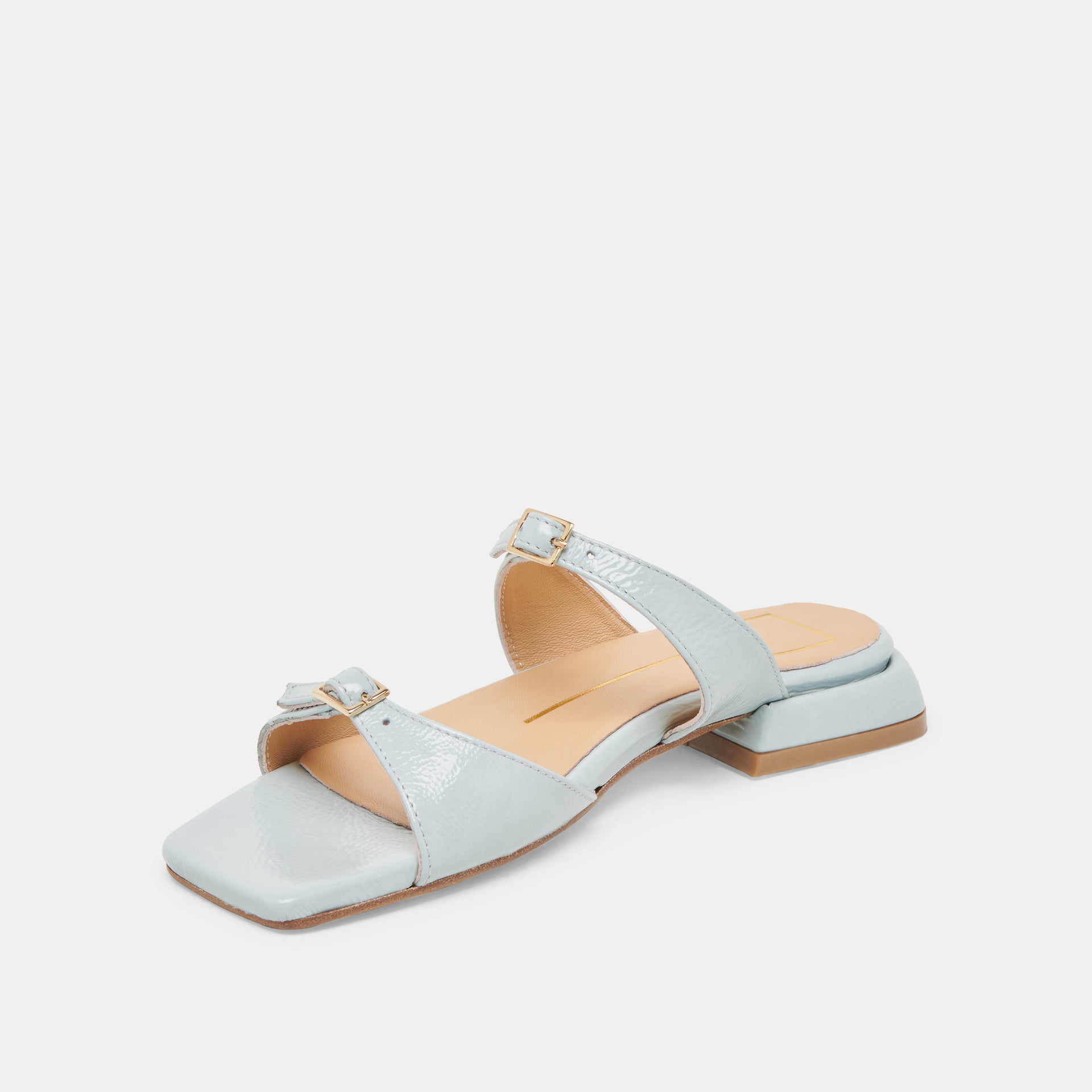 LAVERN SANDALS ICE BLUE CRINKLE PATENT – Dolce Vita