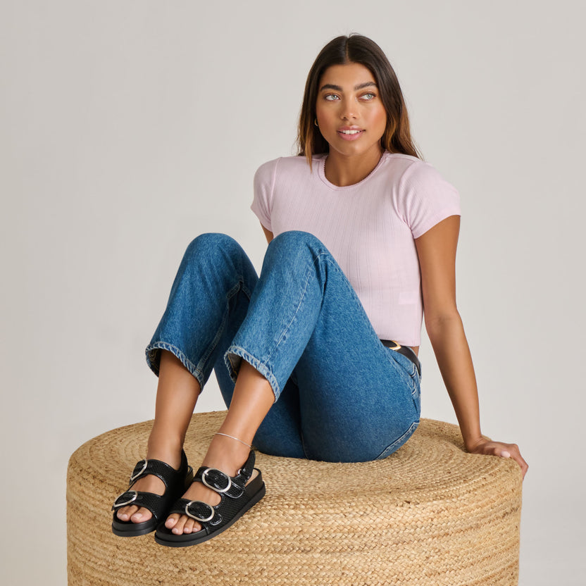 STARLA MESH SANDALS BLACK WOVEN MESH – Dolce Vita