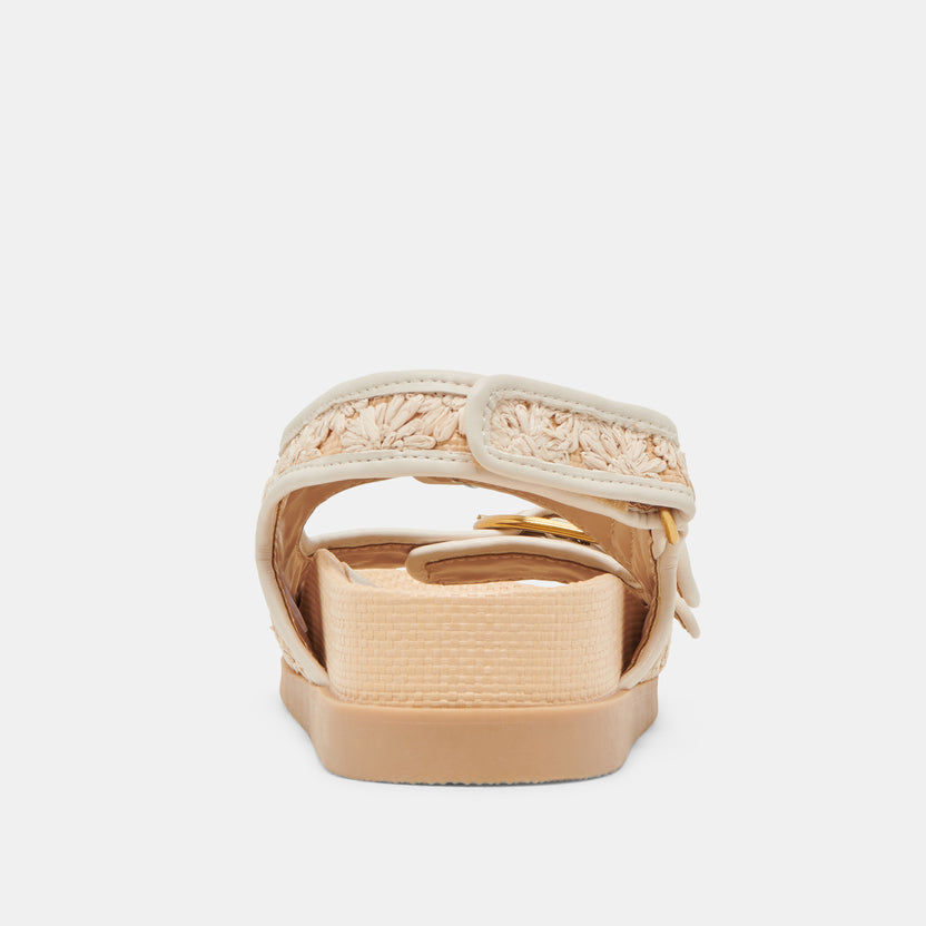 STARLA SANDALS CREME FLORAL RAFFIA – Dolce Vita