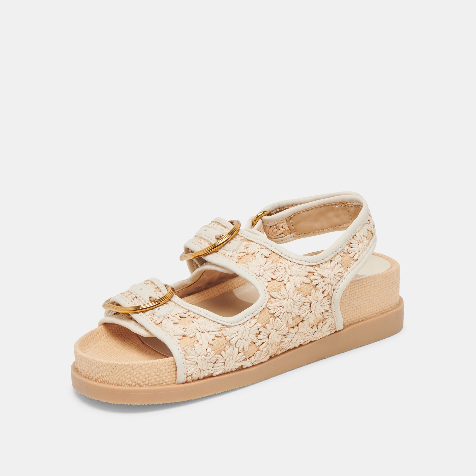 STARLA SANDALS CREME FLORAL RAFFIA – Dolce Vita
