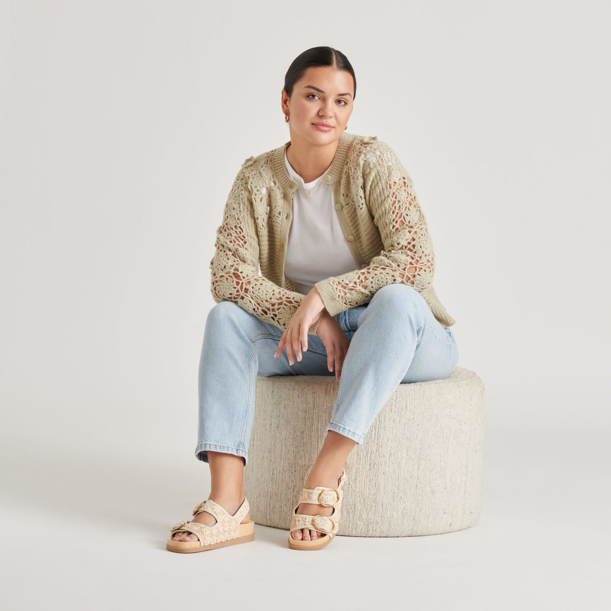 STARLA SANDALS CREME FLORAL RAFFIA – Dolce Vita