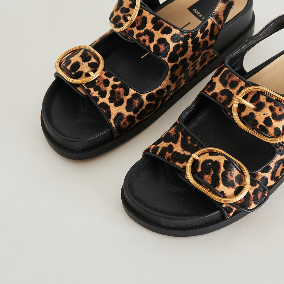 STARLA SANDALS LEOPARD BLACK CALF HAIR – Dolce Vita