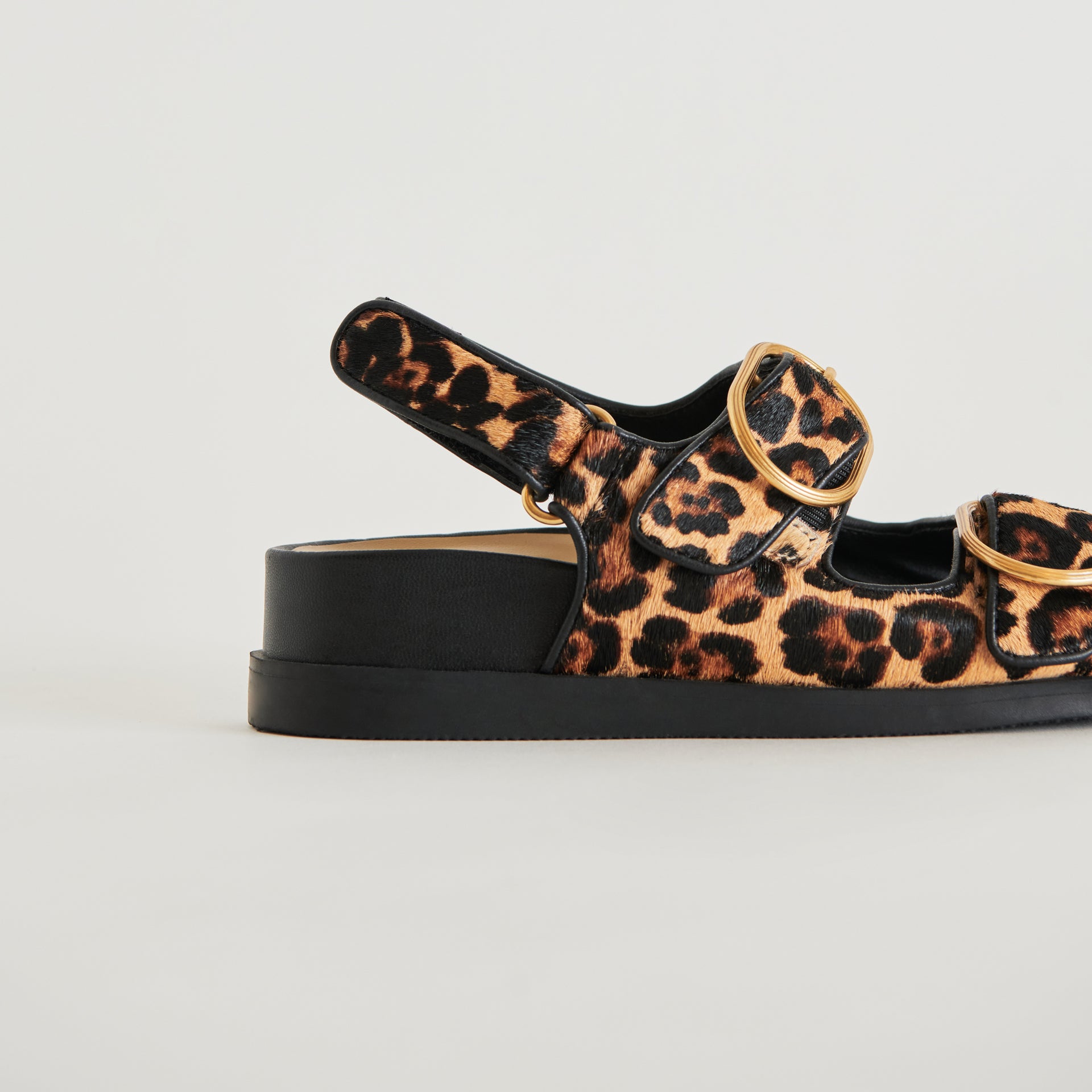 STARLA SANDALS LEOPARD BLACK CALF HAIR – Dolce Vita