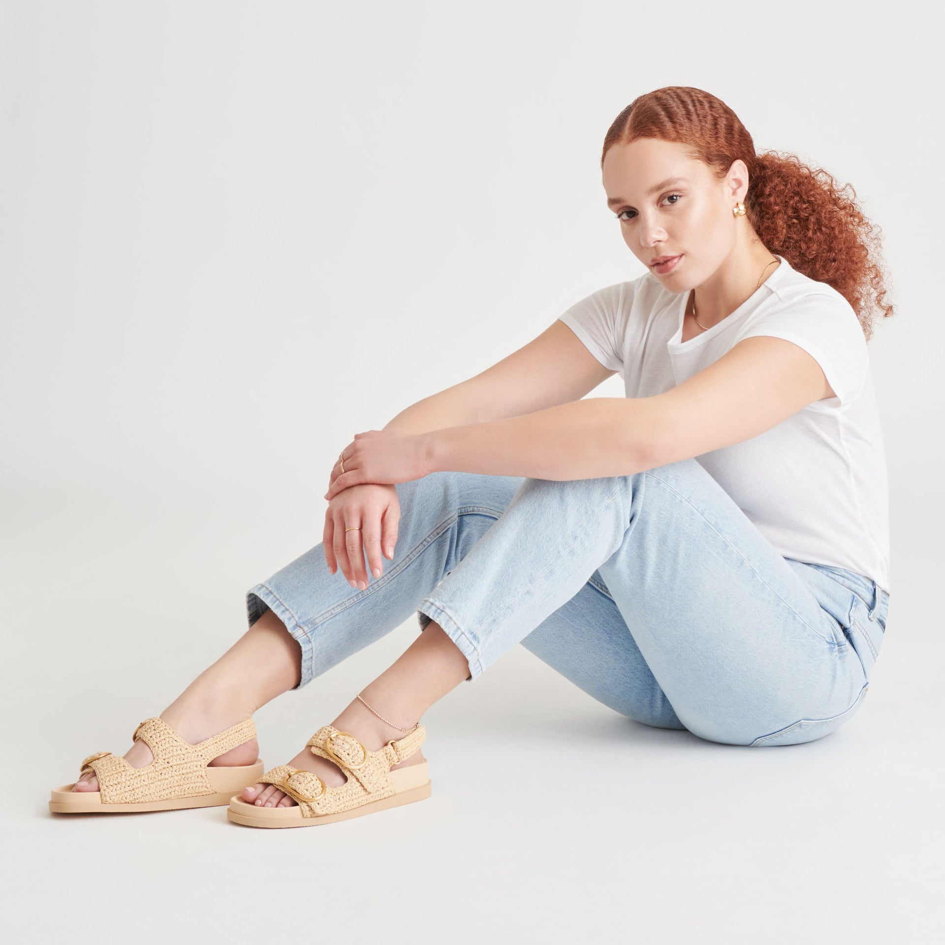 STARLA CROCHET SANDALS NATURAL KNIT – Dolce Vita