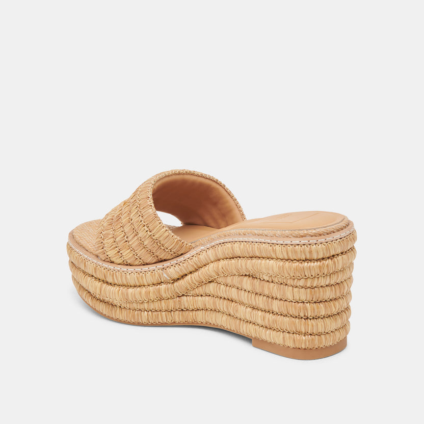 Throne Lt Natural Raffia Wedges | Dolce Vita