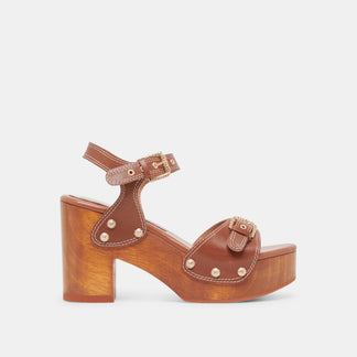YANDY HEELS COGNAC LEATHER – Dolce Vita