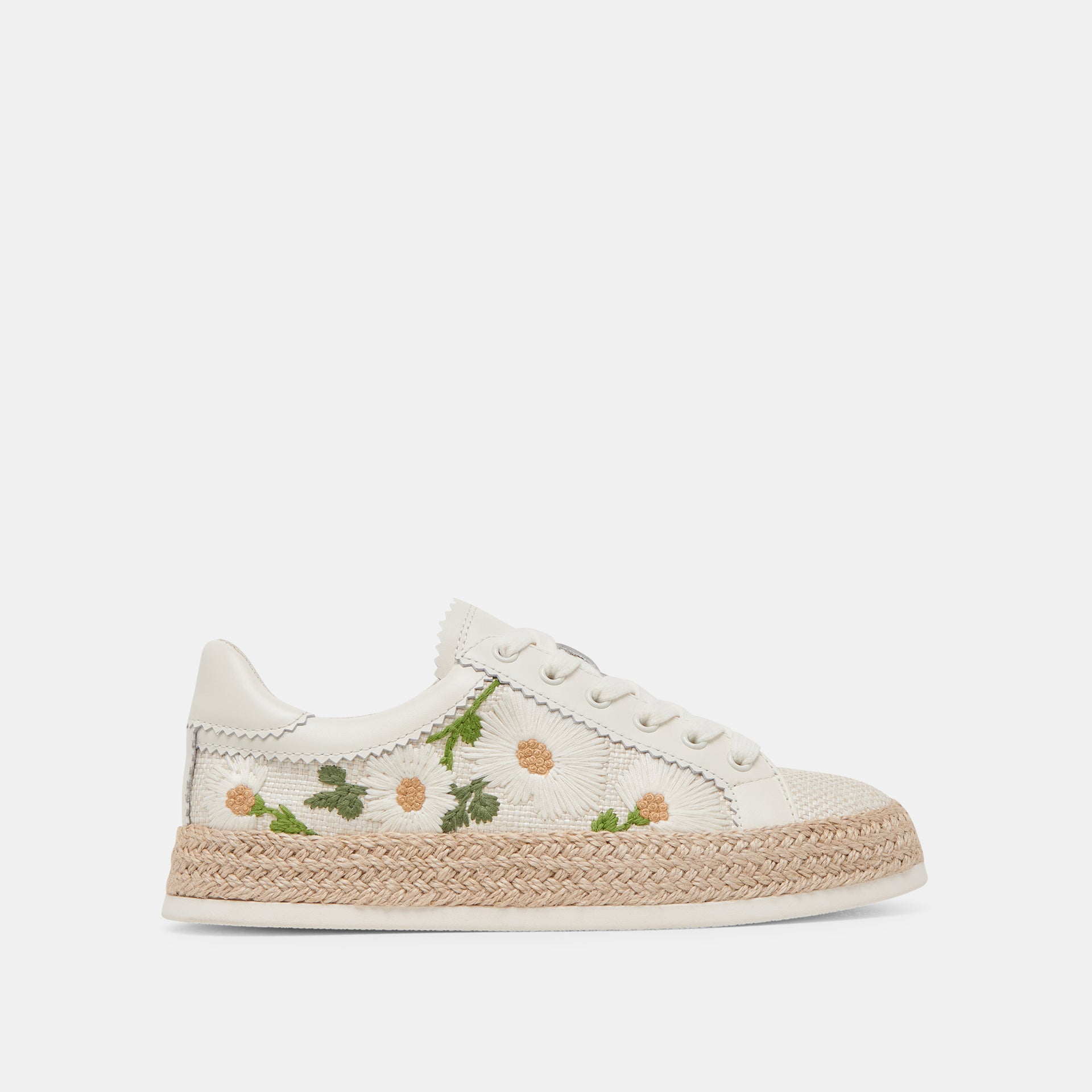 AZALIA SNEAKERS WHITE FLORAL RAFFIA – Dolce Vita