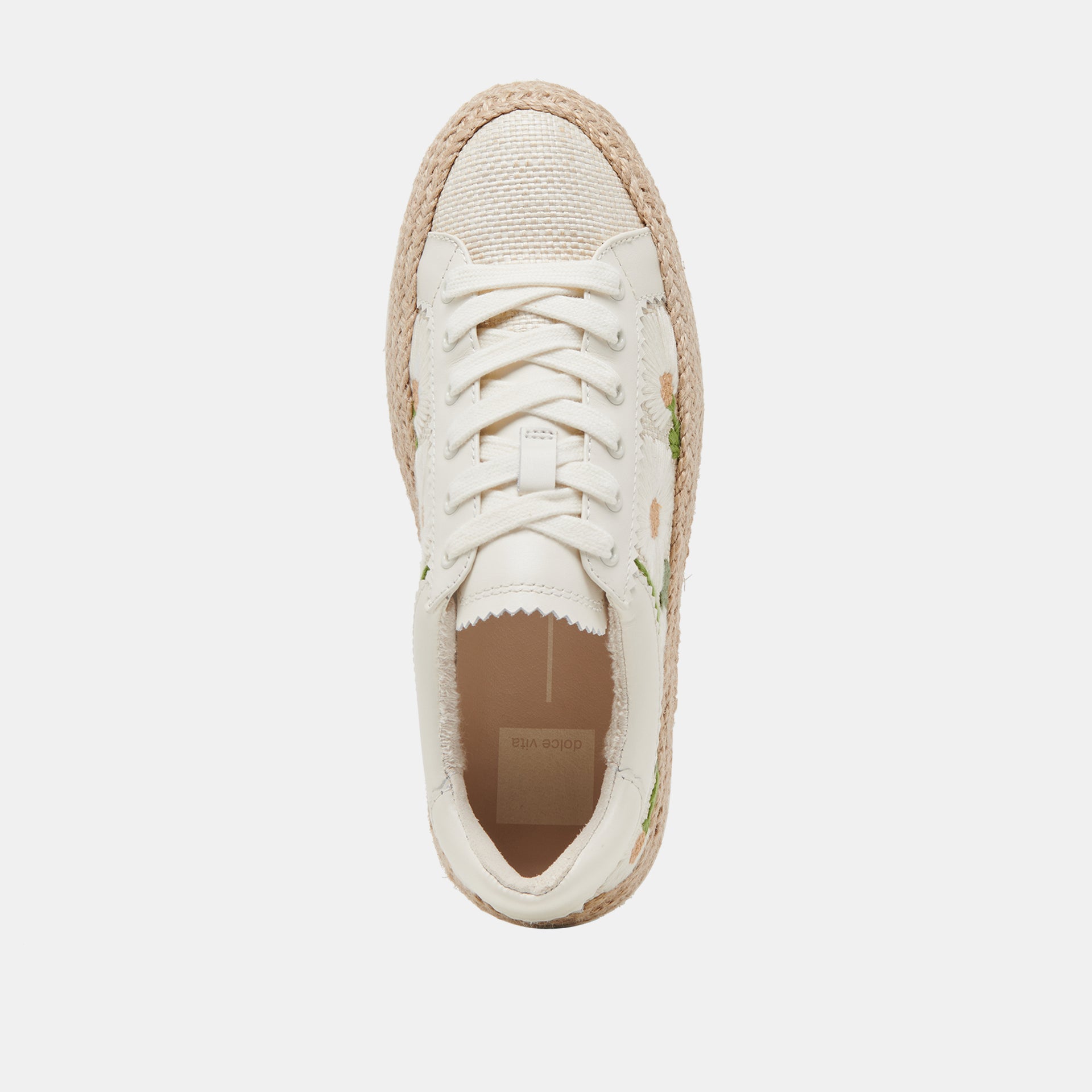 AZALIA SNEAKERS WHITE FLORAL RAFFIA – Dolce Vita